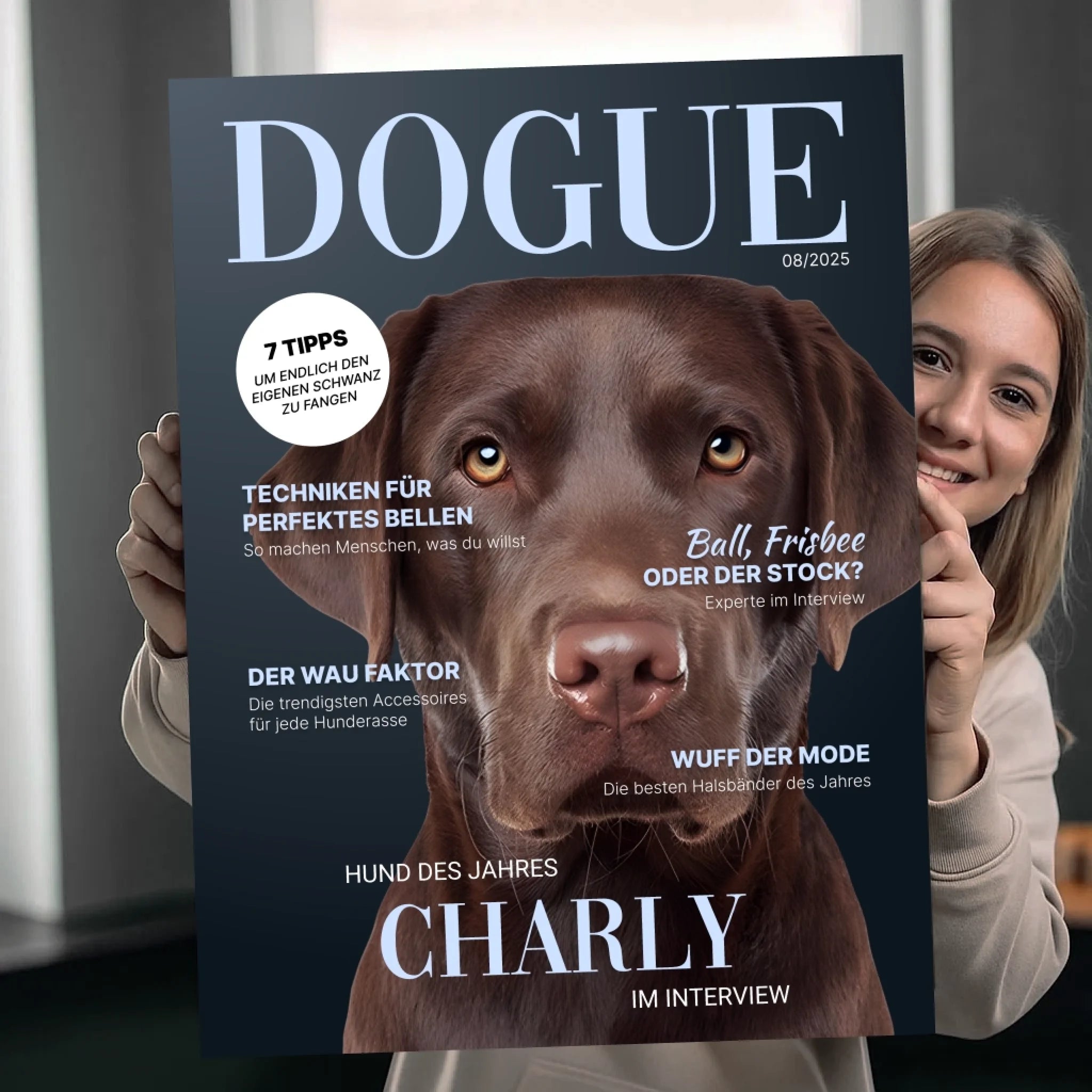 Personalisiertes "DOGUE" Poster Hundemagazin