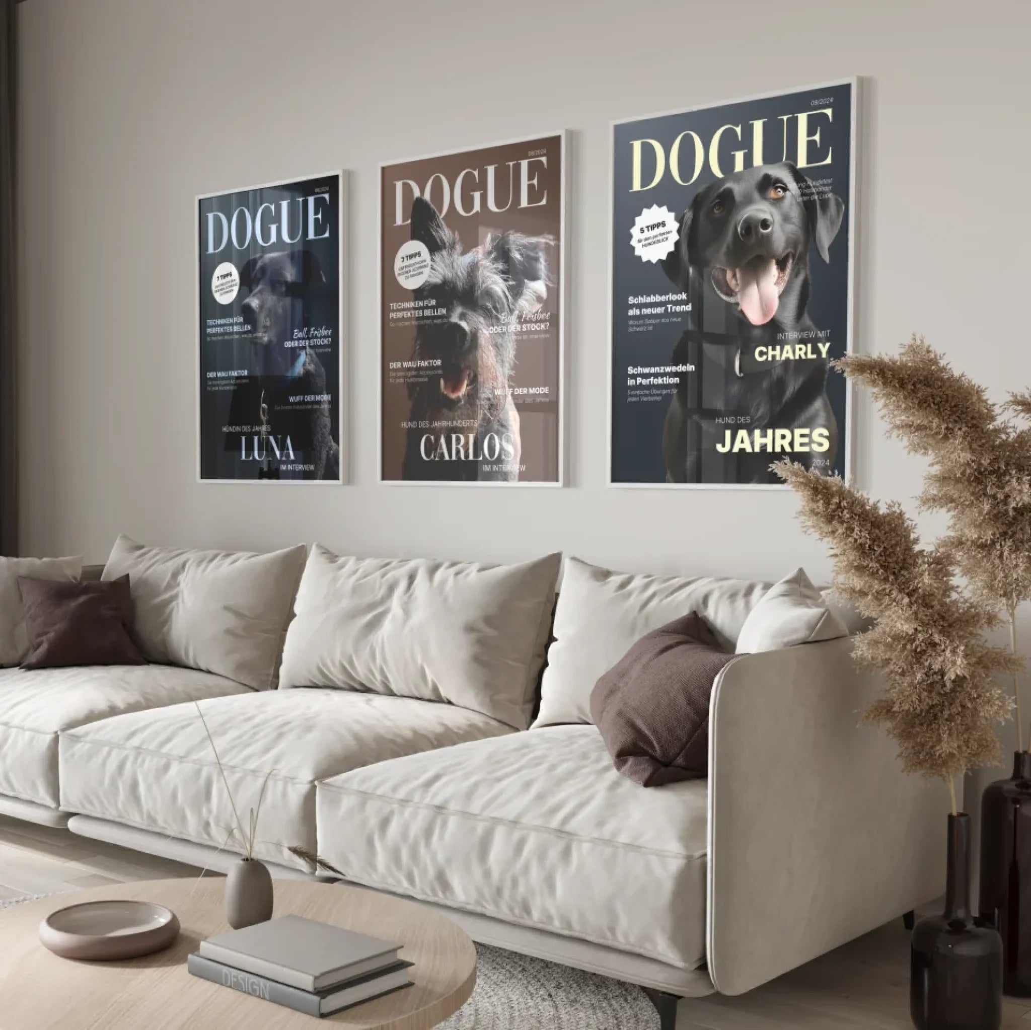Personalisiertes "DOGUE" Poster Hundemagazin