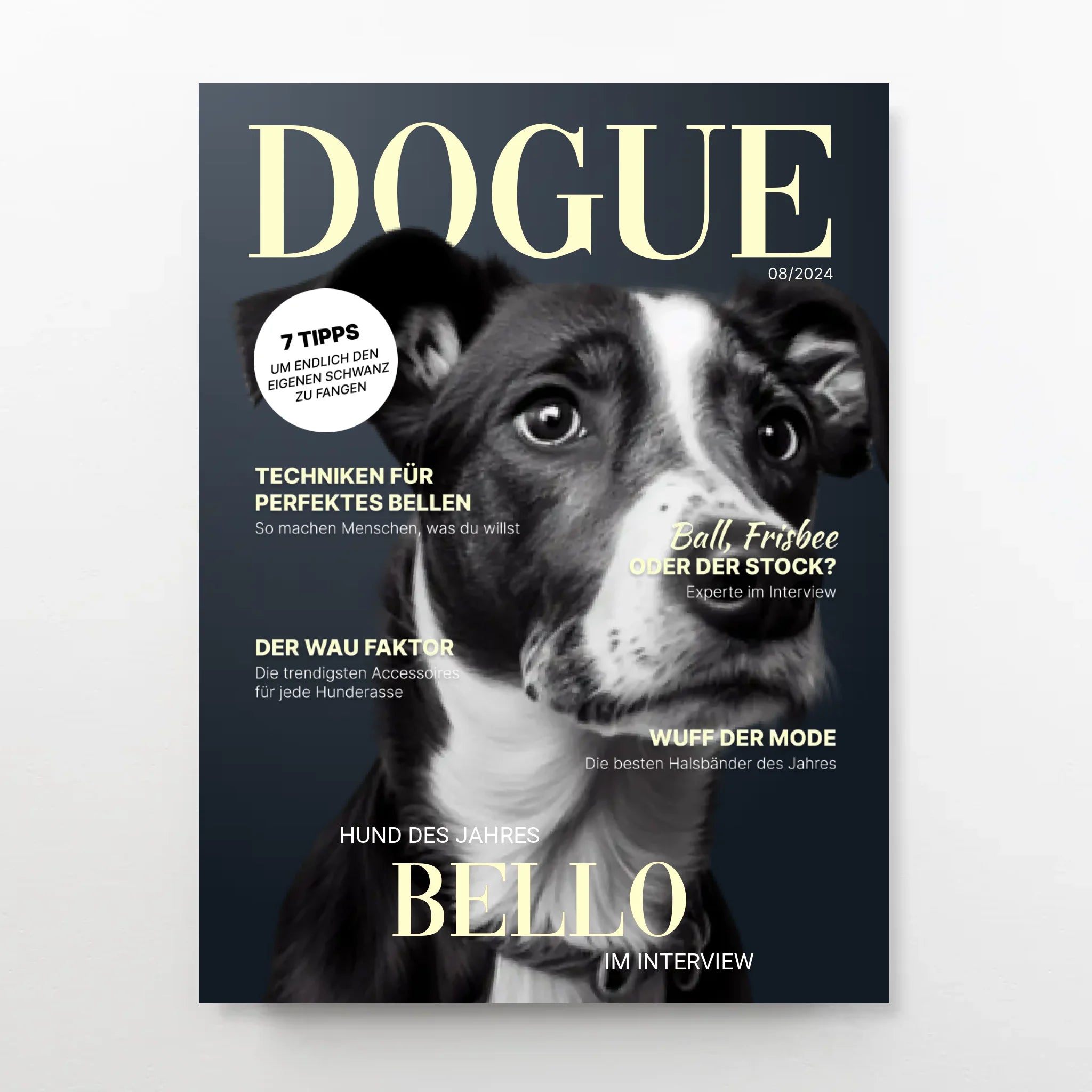 Personalisiertes "DOGUE" Poster Hundemagazin