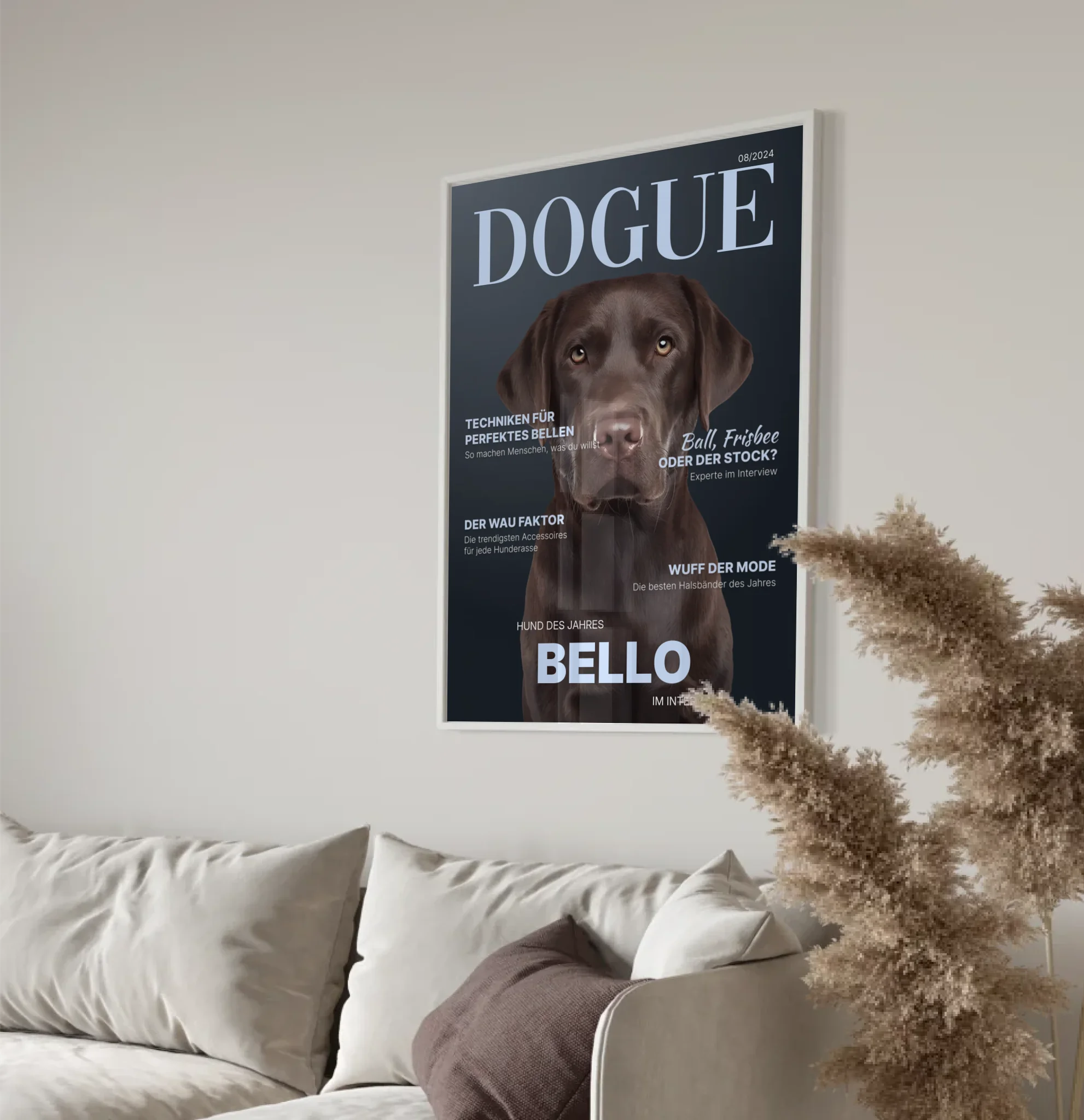 Personalisiertes "DOGUE" Poster Hundemagazin